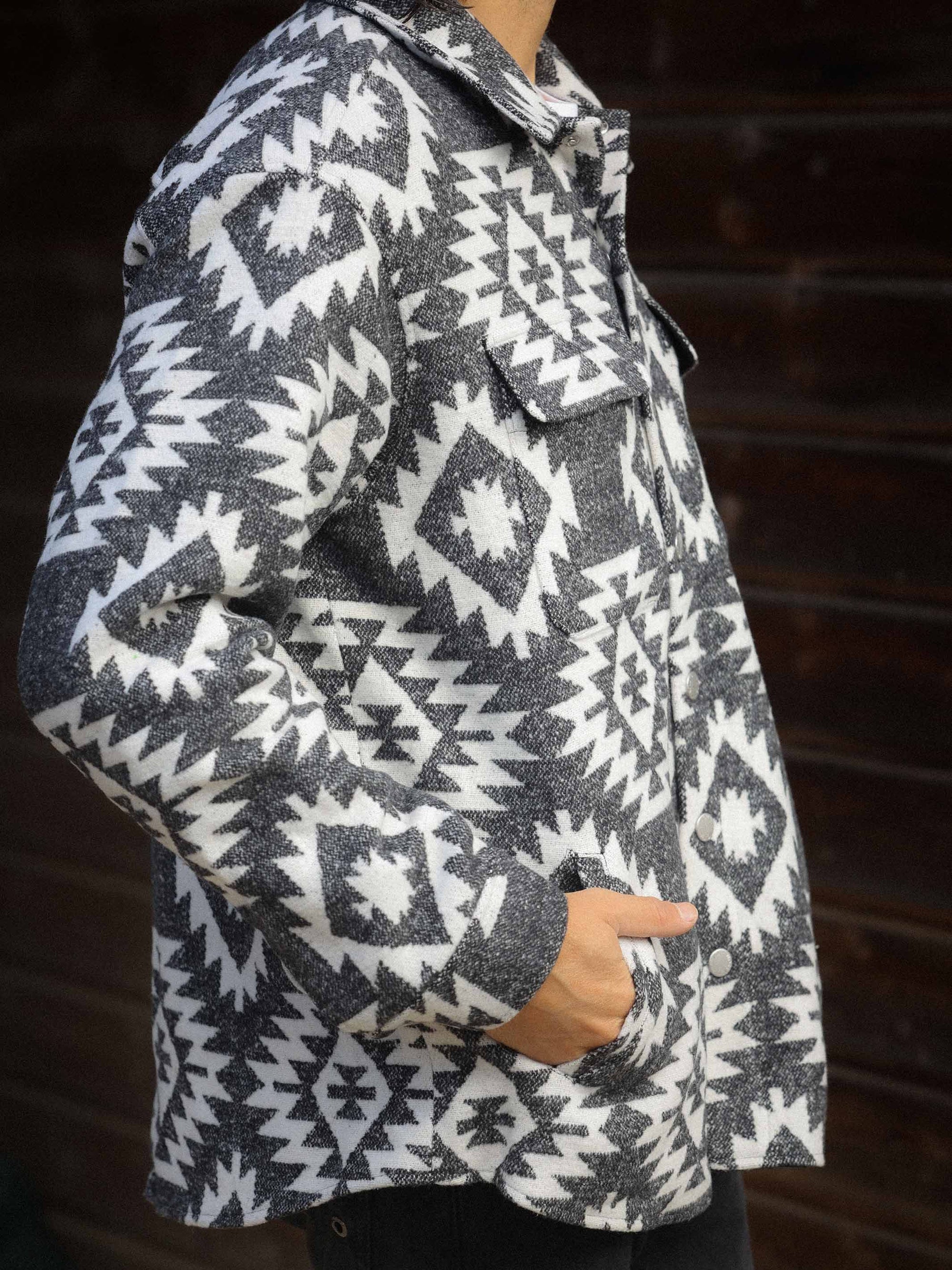 Aztec print coat jacket | Clothing | Morex Custom